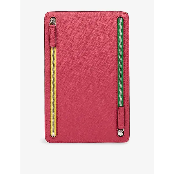 Smythson Panama Multi-zip Leather Currency Case