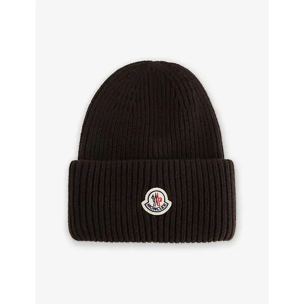 Moncler Ribbed Wool And Cashmere-blend Beanie - Brown