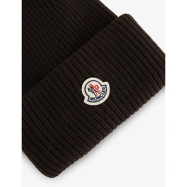 Moncler Ribbed Wool And Cashmere-blend Beanie - Brown