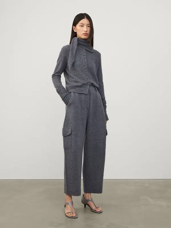 LISA YANG STORE Knitted Cargo Trousers - Graphite