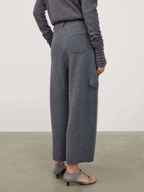 LISA YANG STORE Knitted Cargo Trousers - Graphite
