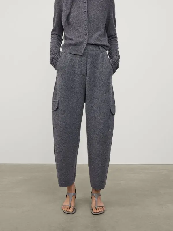 LISA YANG STORE Knitted Cargo Trousers - Graphite