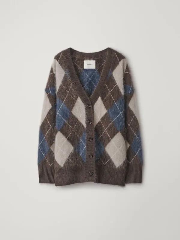 LISA YANG STORE Elaria Argyle Cashmere Cardigan
