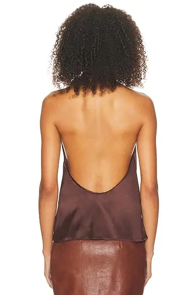 HELSA Silk Charmeuse Halter Top