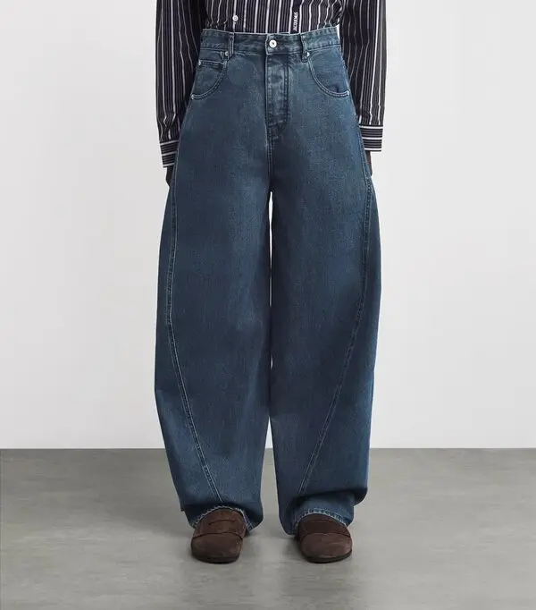 Jacquemus Curved-seam Wide-leg Jeans