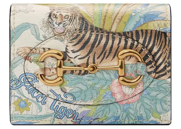 Gucci Tiger Horsebit 1955 Card Case - Off White