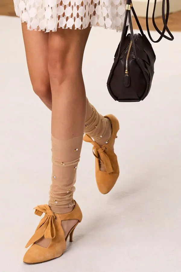 Ulla Johnson Ingrid Suede Bow Pump - Ginger