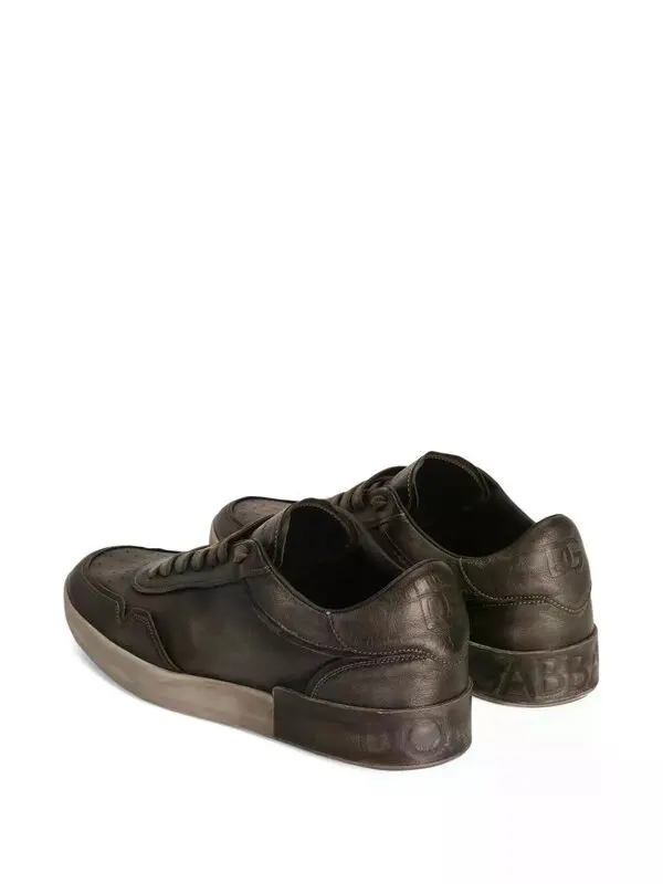 Dolce & Gabbana Portofino Leather Sneakers - Brown