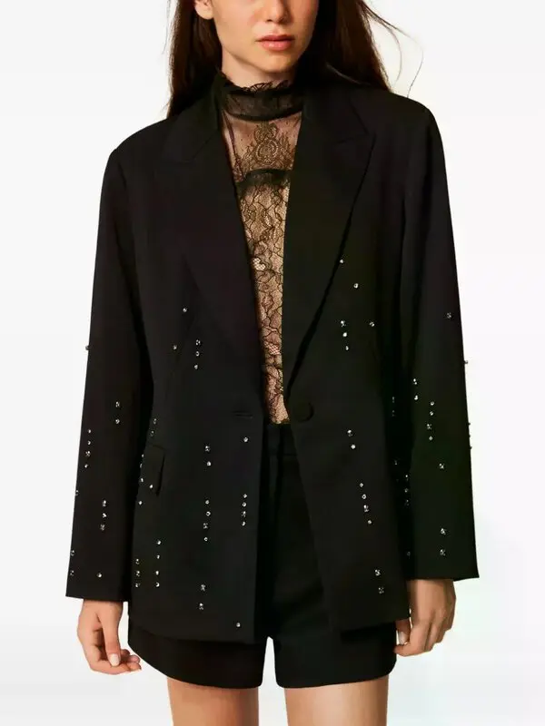 TWINSET Embellished Crystal Blazer