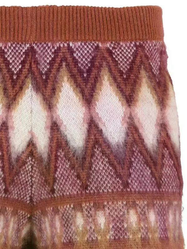 LANEUS Knitted Diamond-pattern Shorts
