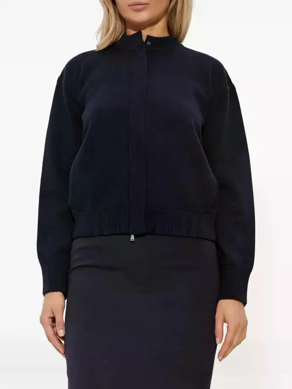 Max Mara Pelago High-neck Zip-front Cardigan - Black