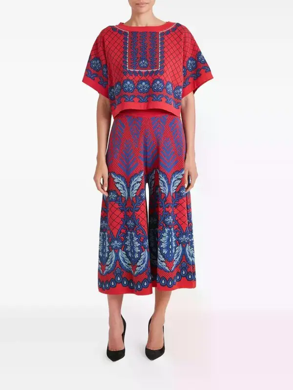 TEMPERLEY LONDON Grid-pattern Cropped T-shirt