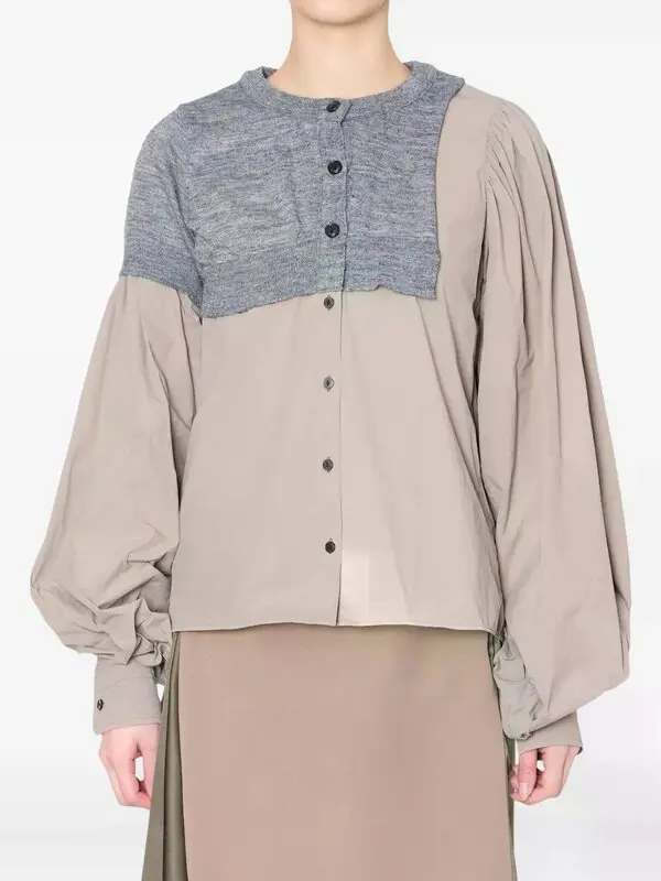 Kolor Gathered-panel Wool Top