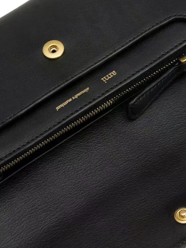 AMI Paris Carrousel Leather Continental Wallet - Black