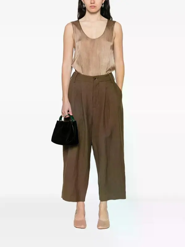 UMA WANG Pleated Cropped Trousers