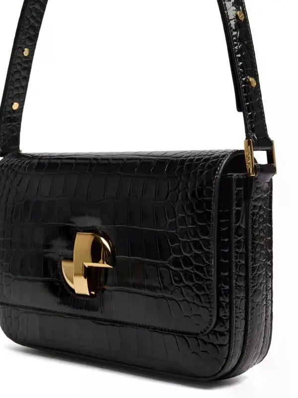 Patou Le Lock Crocodile-pattern Shoulder Bag