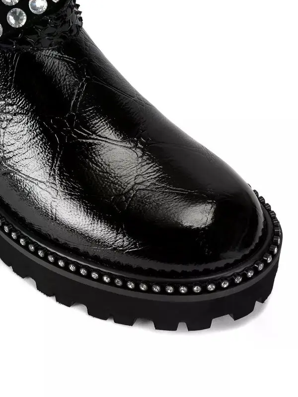 Kurt Geiger Crystal-embellished Biker Boots