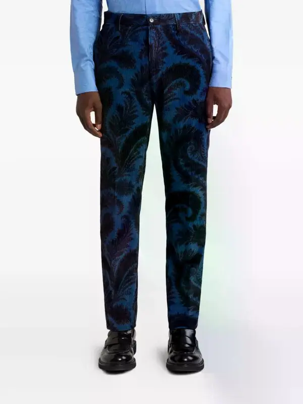 Etro Ribbed Foliage Trousers