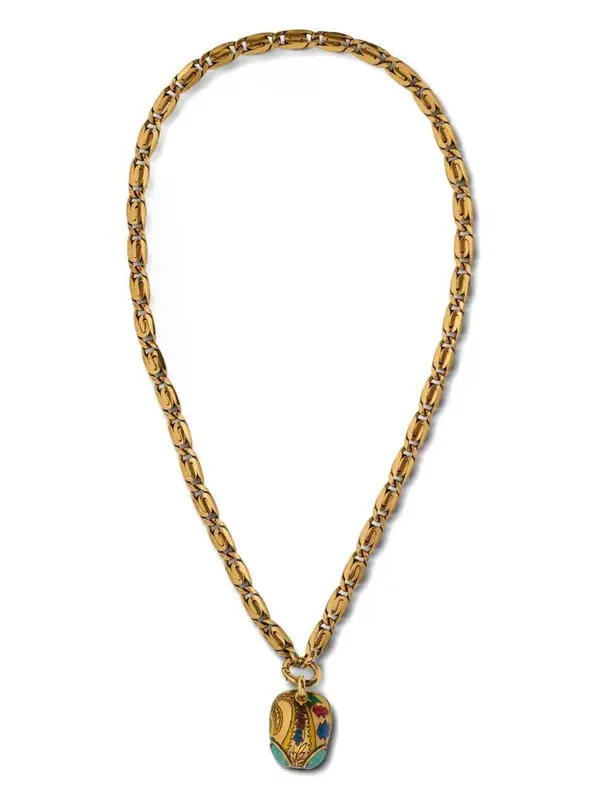 Etro Alien-head Curb-chain Necklace - Gold