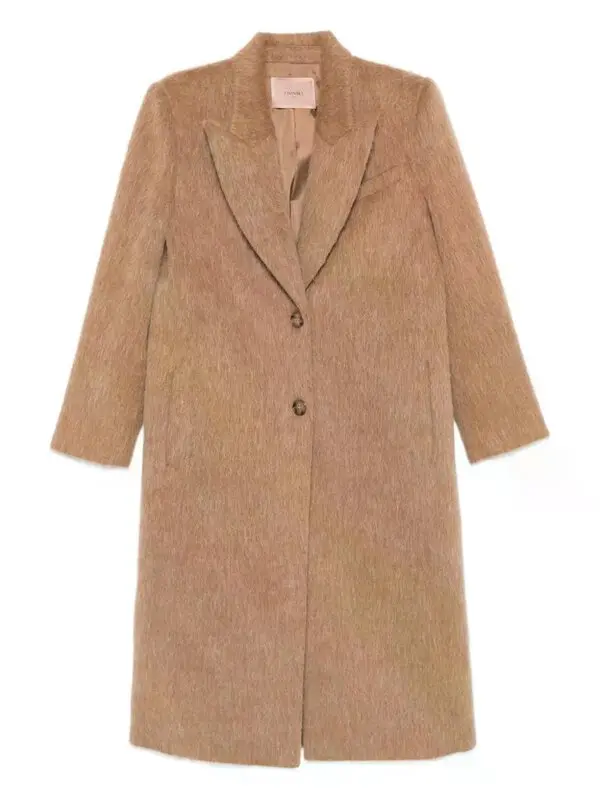 TWINSET Textured Single-breasted Coat