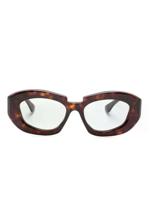 KUBORAUM X23 Geometric Frame Sunglasses - Brown