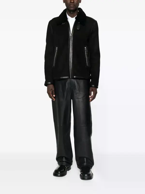 Paul Smith Shearling-trim Leather Coat