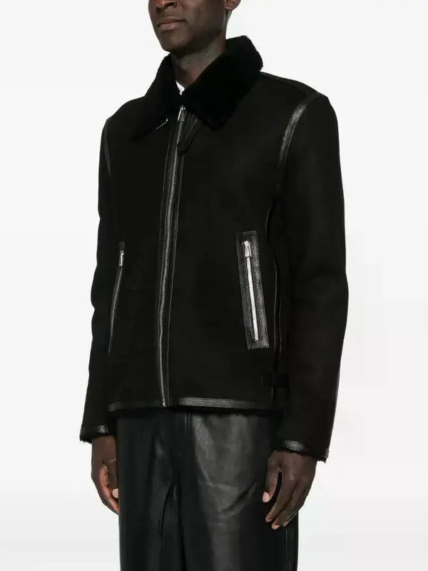 Paul Smith Shearling-trim Leather Coat