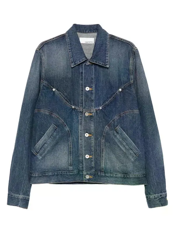 SAGE NATION Curved-panel Denim Jacket