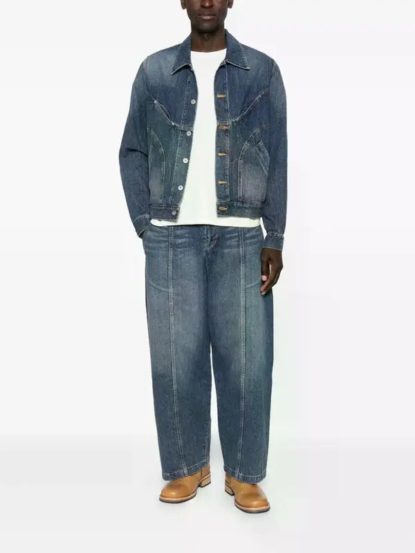 SAGE NATION Curved-panel Denim Jacket
