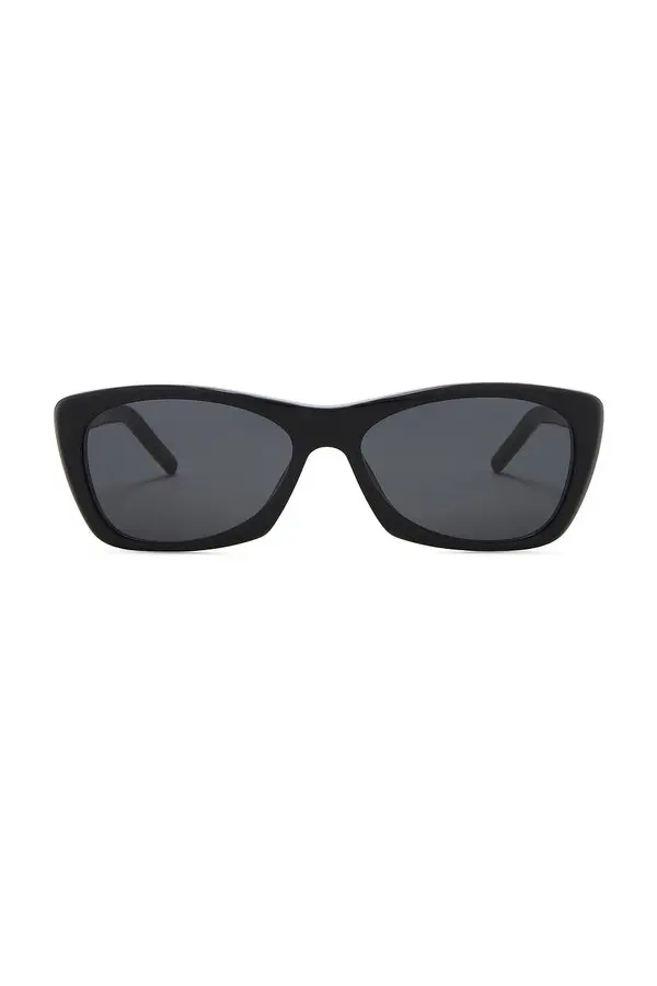 Saint Laurent Rectangular Cat Eye Sunglasses - Black
