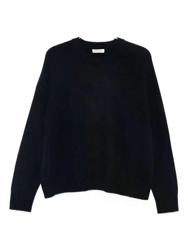 Soft Goat Boyfriend Knit Crew Neck - Blue