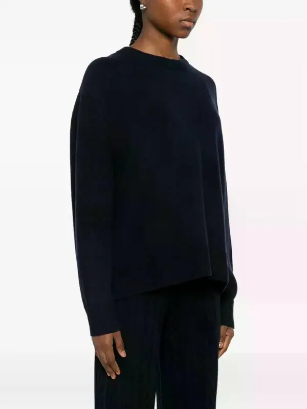 Soft Goat Boyfriend Knit Crew Neck - Blue