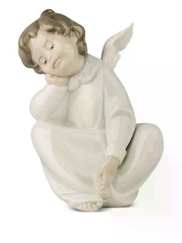 LLADRO Angel Dreaming Sculpture - White