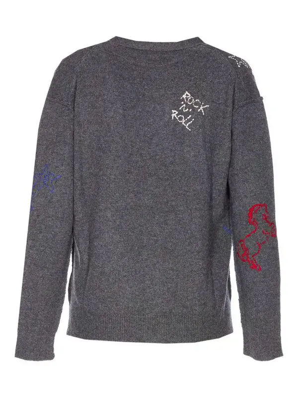 Zadig&Voltaire Cashmere Embroidered V-neck Cardigan