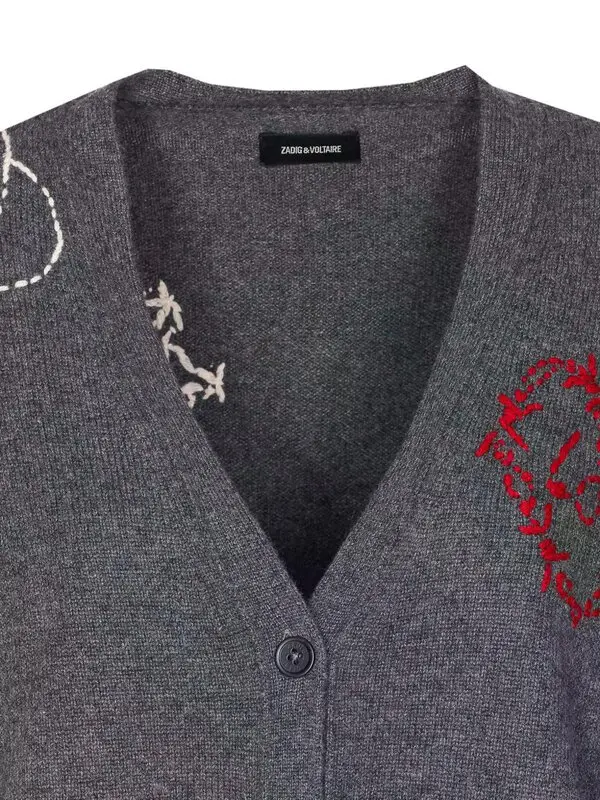 Zadig&Voltaire Cashmere Embroidered V-neck Cardigan