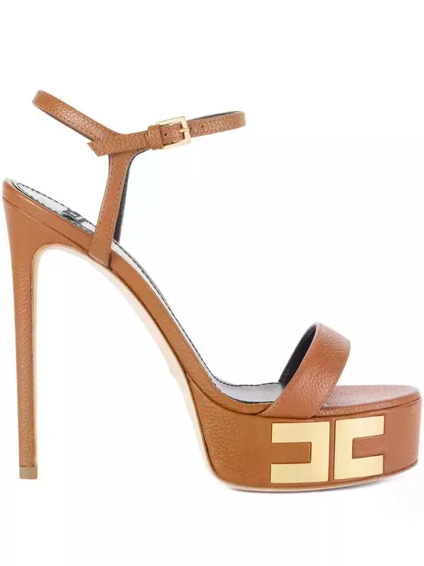 Elisabetta Franchi Vertigo Leather Platform Sandals