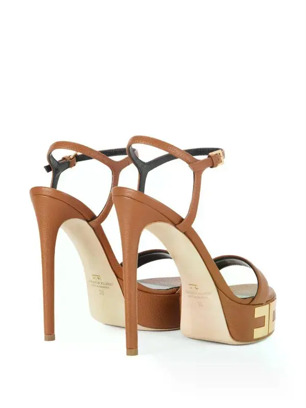 Elisabetta Franchi Vertigo Leather Platform Sandals