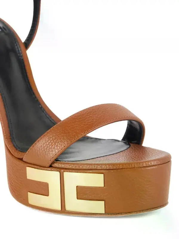 Elisabetta Franchi Vertigo Leather Platform Sandals