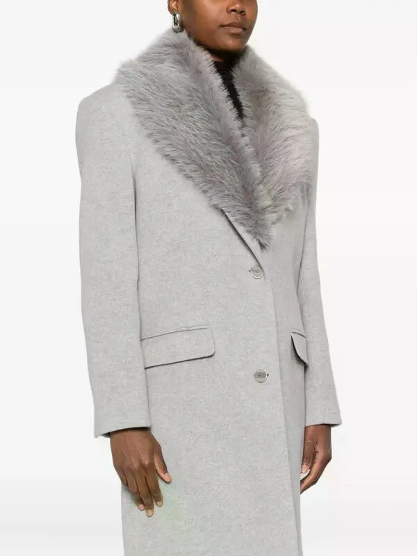 Patrizia Pepe Faux Fur Single-breasted Coat