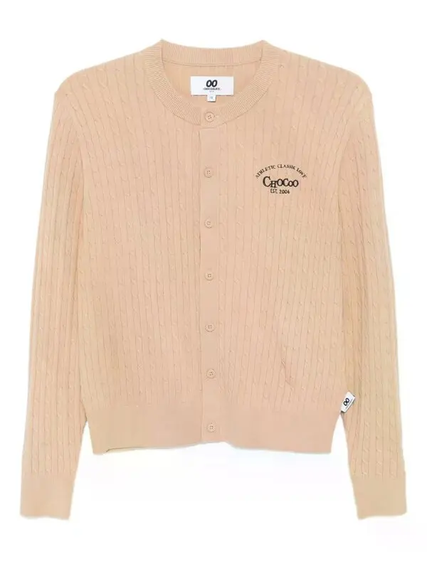 CHOCOOLATE Logo-embroidered Cardigan - Neutrals