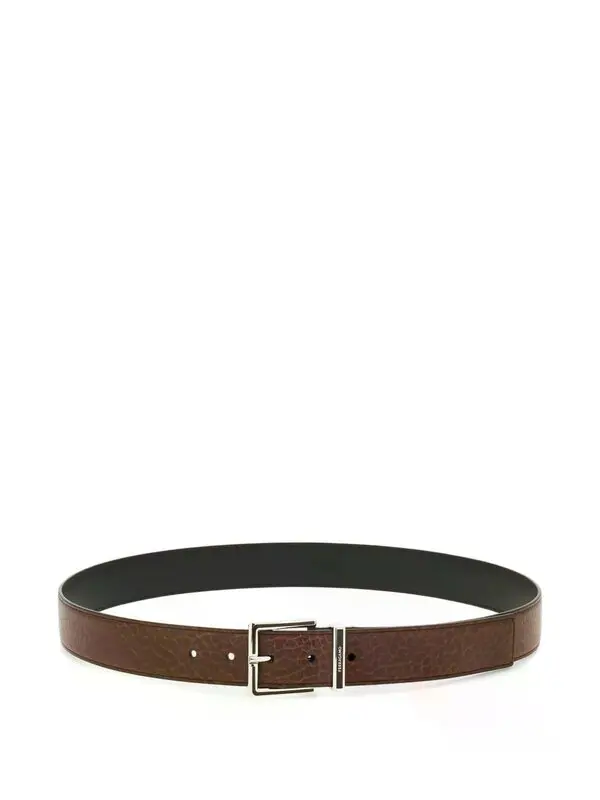 FERRAGAMO Square-buckle Leather Belt - Brown