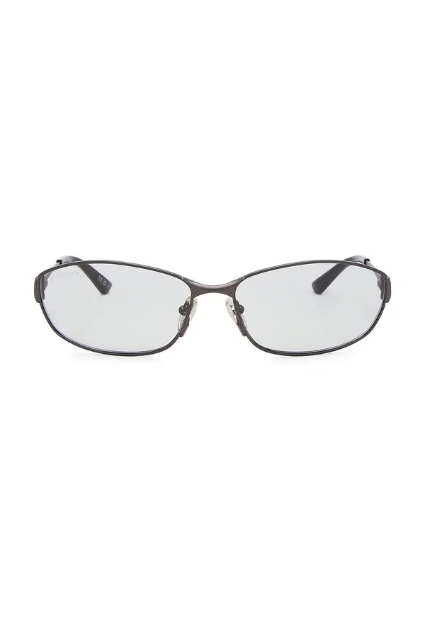 Balenciaga Oval Sunglasses - Ruthenium & Grey