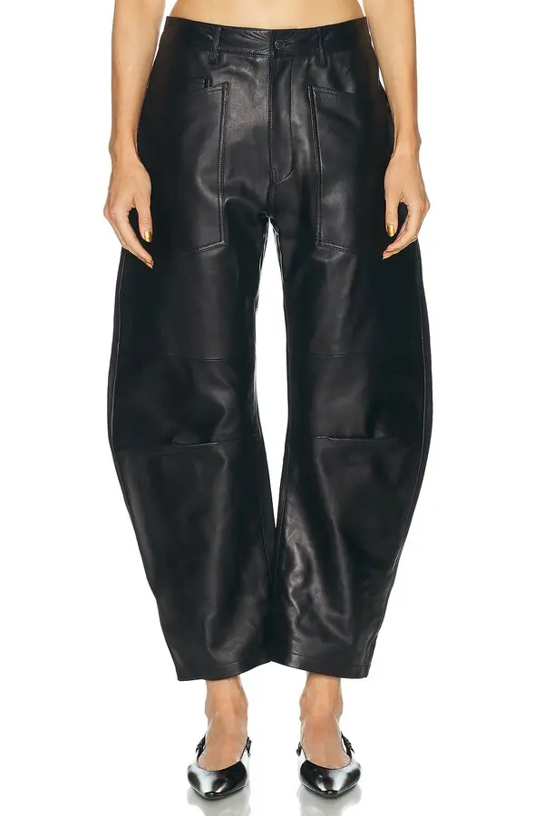 NILI LOTAN Shon Leather Pant - Midnight