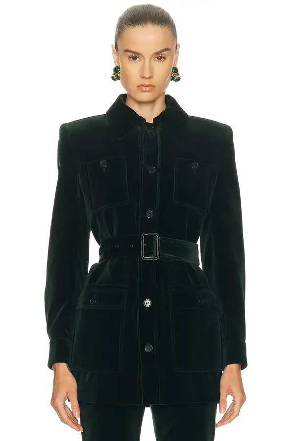 Saint Laurent Belted Cotton Coat