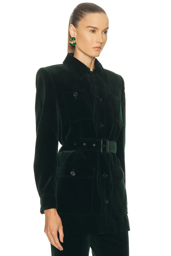 Saint Laurent Belted Cotton Coat