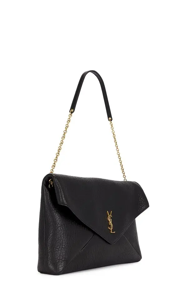 Saint Laurent Envelope Pouch On Chain - Nero