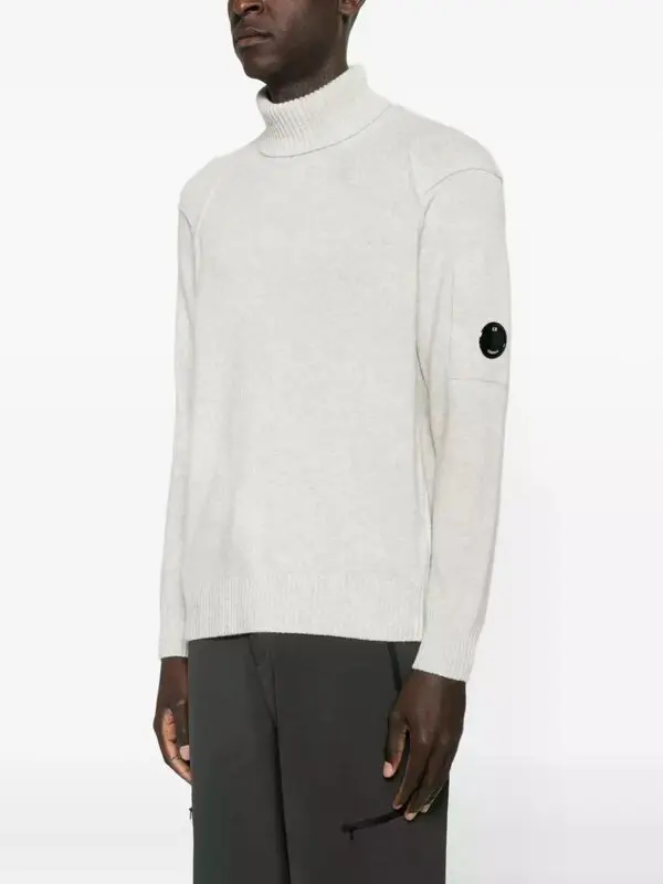 C.P. COMPANY Lens-detail Roll-neck Sweater - Grey