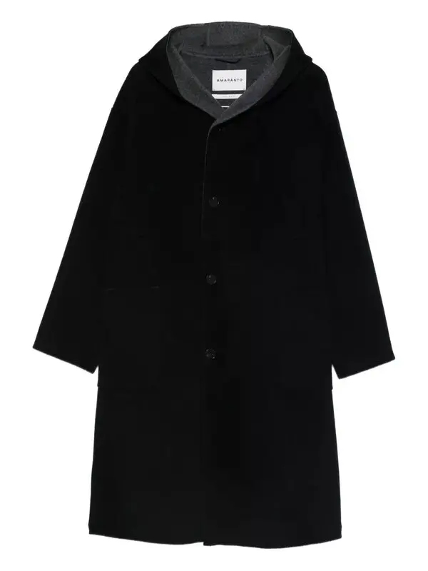 AMARANTO Single-breasted Hooded Coat