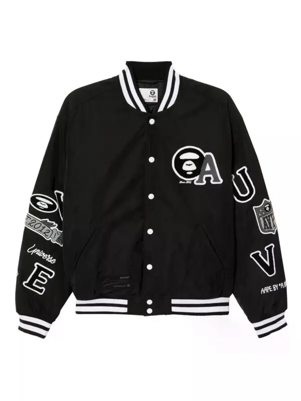 AAPE BY *A BATHING APE Logo-embroidered Jacket - Black