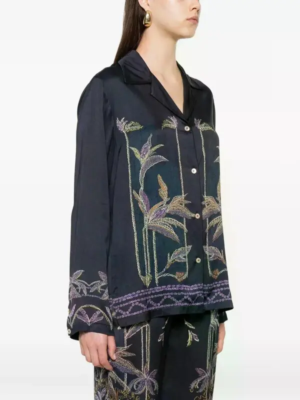 FORTE_FORTE Embroidered Floral Shirt